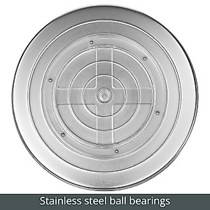 mDesign Rustic Lazy Susan Turntable Metal Spinner Tray - Kitchen Cabinet, Pantry, Fridge, Cupboards, or Counter Organizing, Fully Rotating Organizer for Food, Spices, or Condiments, 12" Round, Chrome