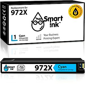 Smart Ink Compatible Ink Cartridge Replacement for HP 972X 972 X (Cyan) to use with PageWide Pro 477dw 577dw 452dw 477dn 452dn 577z 552dw P55250dw Printers