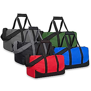 30 Liter, 17 Inch Canvas Duffle Bags for Men and Women – Travel Weekender Overnight Carry-On Shoulder Duffel Tote Bags (Blue)