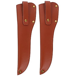 GREENADSCAPE 2pcs Cutter Protective Cover Kitchen Supply Cutter Supply Kitchen Guard Protector Portable Cutter Cover Cutter Sleeve Butcher Sleeve Convenient Cutter Guard Light Brown Leather