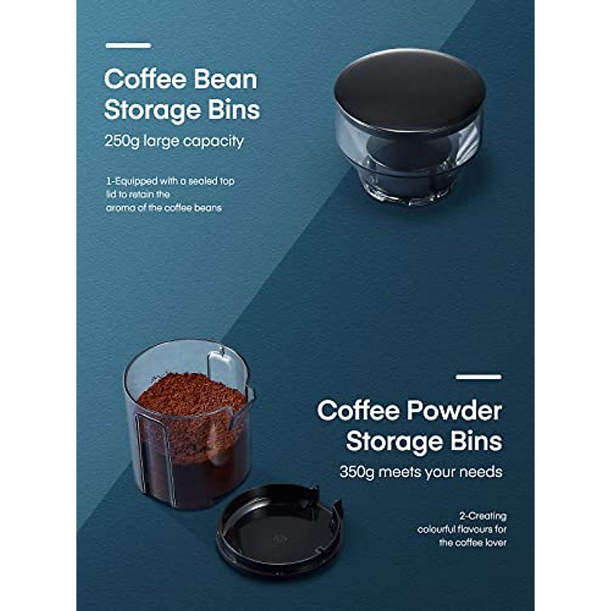 Electric Burr Coffee Grinder, FOHERE Coffee Bean Grinder with 18 Precise Grind Settings, 2-14 Cup for Drip, Percolator, French Press, Espresso and Turkish Electric Coffee Makers, Black