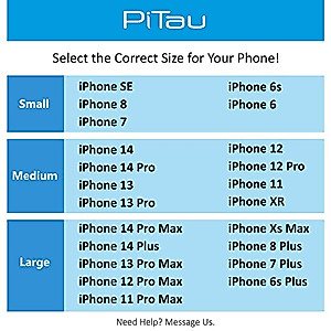 PiTau Holster for iPhone SE, iPhone 8, 7, 6s, 6, Premium Cell Phone Belt Holder Case with Belt Clip Loops ID Card Storage Carrying Pouch Cover (Fits Apple Phone with Otterbox Commuter Case on) Black