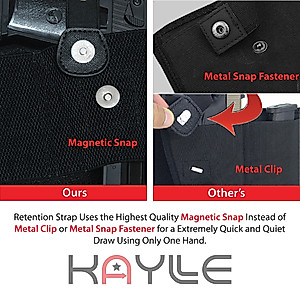KAYLLE Belly Band Concealed Carry Holster - Neoprene Elastic Inside Waistband Gun Holster for Women Men - Fits Glock 17 19 43 30s 23 26 22 23 9mm Ruger Sig Sauer Bodyguard Springfield S&W M&P (Right)