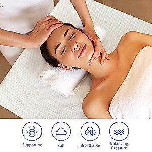 HOMBYS Memory Foam Lash Bed Topper with Removable Cover, 3" Thickness Massage Table Mattress Topper with Elastic Bands, 5-Area Design, Non-Slip Lash Bed Cushion Only (Bed Not Included)