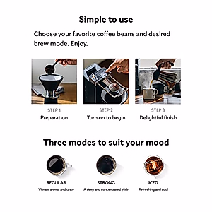 BALMUDA The Brew | Automatic Pour Over Coffee Maker | Clear Brewing Method | Precise Temperature Regulation | Three Brewing Modes – Regular, Strong, Iced | Compact Design | K06H-BK | US Version