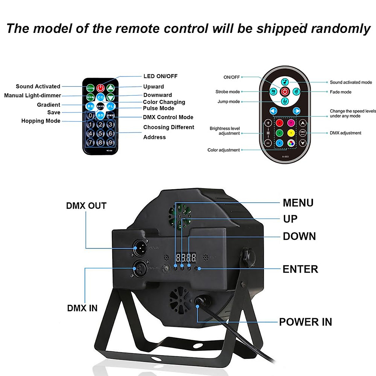 Kebert Par Lights, 36 Led DJ Stage Lights with Remote Control and DMX, 1W RGB Sound Activated Stage Lights, 9 Modes Par Led Flood Lights for Wedding Bar Party DJ Show -8 Pack