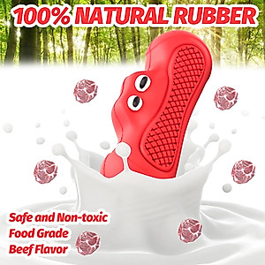 FBRAND Dog Chew Toys for Aggressive Chewers, Squeaky Dog Chew Toys 100% Natural Rubber, Beef Flavored Toys for Medium Large Dogs Thicken Durable Pet Dog Gifts Teeth Cleaning and Gum Massage