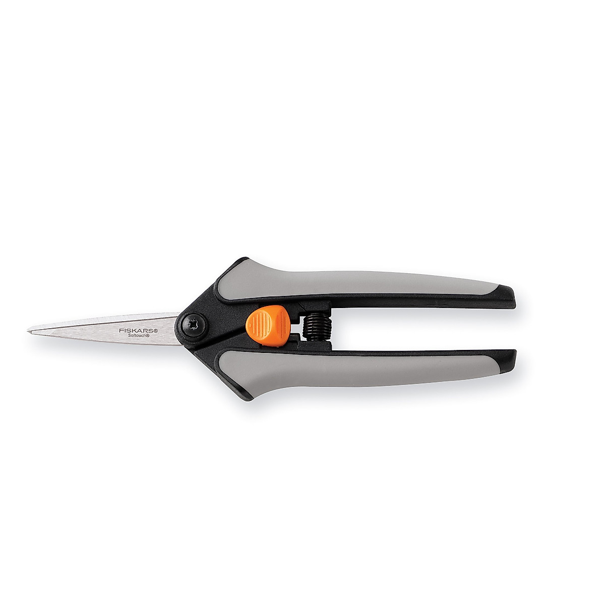 Fiskars 99216935J Pruning Softouch Micro-Tip Snip, Non-Coated Blades, Gray