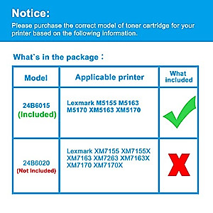 LCL Compatible Toner Cartridge Replacement for Lexmark 24B6015 35000 Pages M5155 M5163 M5170 XM5163 XM5170 (1-Pack Black)