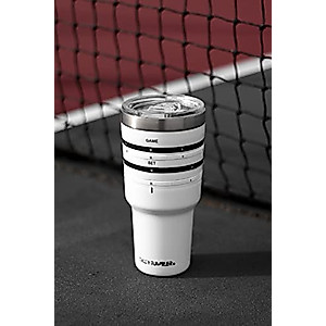 Tally Tumbler Tennis, Stainless Steel Cup Holder, 30 oz Leak Proof Lid, Double Wall Insulation, Tennis Tumbler with Score Keeping Counter used to Track Game Score & Set Score, for Two Teams