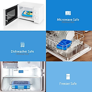 Space Prints Bento Box for Kids, Removable 5 Compartments Portion Size Leakproof Bento Lunch Box for Boys Girls Meal Prep Containers (Space)