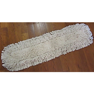 36" Industrial Strength Washable Cotton Dust Mop Refill, Replacement Head for Home & Commercial Use, Fits 36 Inch Frame, Cleans Hardwood, Laminate, Concrete, or Other Floor Systems (36")