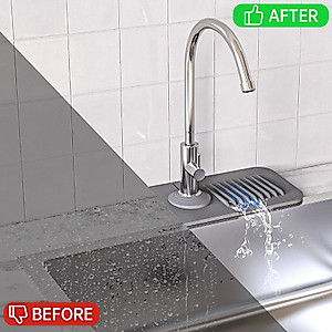 Silicone Faucet Splash Guard and Triangle Roll-Up Dish Drying Rack, Multifunctional Kitchen Drain Storage Tool