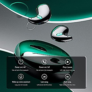 Bluetooth 5.2 Earphones Wireless Earbuds with Wireless Charging Case,with Earhooks Headset Built-in Mic for Sport,Clear Calls,Work,Music