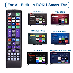 MYHGRC Universal Remote for All Roku TV(Onn/JVC/RCA/Philips/Element/LG/TCL/Hitachi/Hisense and More), Roku Box/Player/Express, Bose Wave I/II/III/IV and Apple 1/2/3 Generations [NOT for Roku Stick]