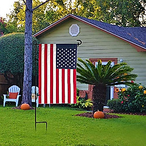 GLORYA Garden Flag Stand - Premium Garden Flag Pole Holder Stand Metal Powder-Coated Weather-Proof Paint - Garden Flag Stake with Stopper and Anti-Wind Clip for Garden Flags (4 Pack)