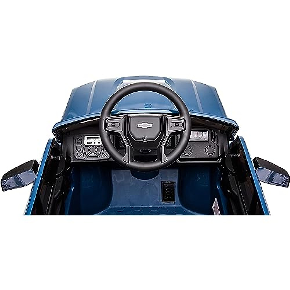 Dakott Chevy Silverado Z71 Trail Boss Monster Truck Four Powerful Motors 12V 4x4 Big Wheels Ride On Monster Truck for Kids, Large, Blue