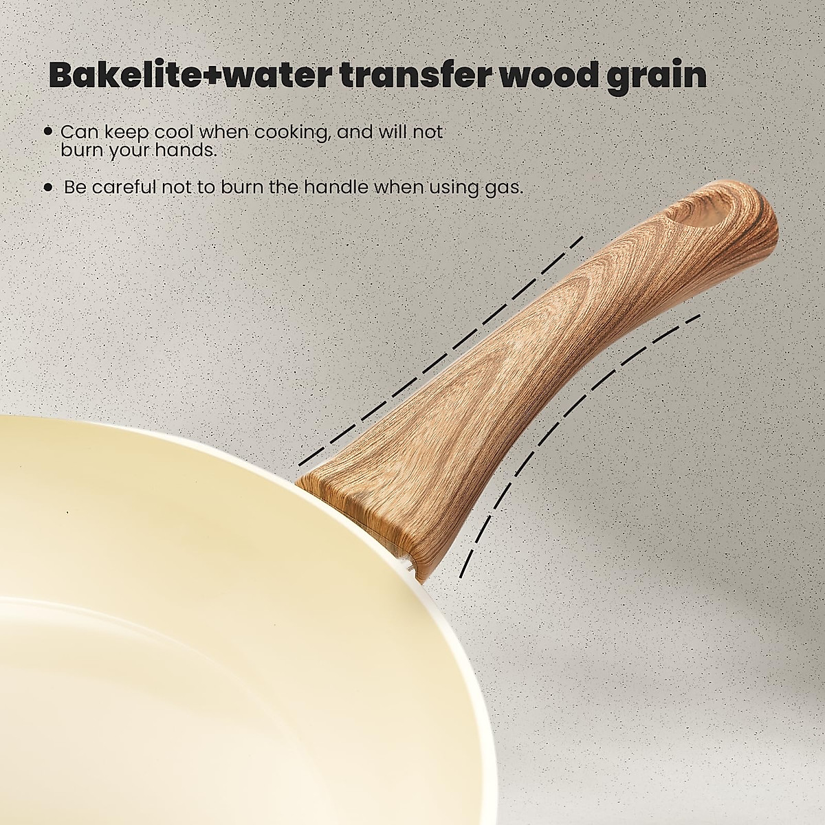 ZHANG XIAO QUAN SINCE 1628 Frying Pan 10", Aluminium Nonstick Skillet, Ceramic Coating pan, Cream White Nonstick Pan, Omelette Pans for Induction, Electric Stove and Gas Cooktops