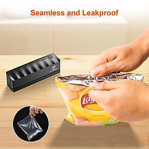 Upgraded Mini Bag Sealer，4000mAh Rechargeable Handheld Mini Heat Sealer with 4.7" Heating Strip & 5 Adjustable Gears-Quick Heat Bag Resealer for Chip Bag, Snack Bag, Plastic Bag - Keep Food Fresh