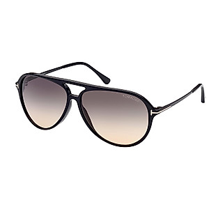 Tom Ford SAMSON FT 0909 Shiny Black/Grey Shaded 62/12/140 men Sunglasses