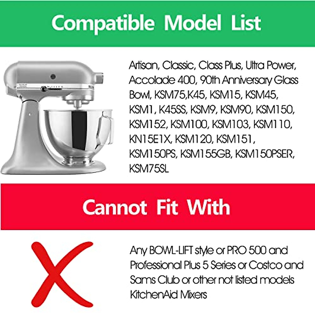 4.5-5 Quart Flex Edge Beater for KitchenAid Tilt-Head Stand Mixer,Upgraded Wing Shape Flat Beater with Flex Edge Bowl Scraper (Flex edge beater grey)