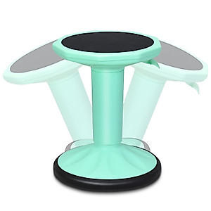Giantex Wobble Stools for Classroom Seating, Wiggle Stool with Adjustable Height, 24 Inch Active Learning Stool, Sitting Balance Chair for School, Office Stand Up, Flexible Seating Wobble Chair(Green)