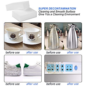 CertBuy 50 Pack Extra Thick Magic Sponge Eraser Cleaning Melamine Foam Eraser Sponge Magic Cleaning Pads for Kitchen, Bathroom, Furniture, Leather, Car Cleaning Tool - 100x70x30mm