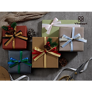 Vitalizart Black Ribbon for Gift Wrapping 3/8" x 100Yd Double Face Continuous Functional Satin Ribbon for Crafts Silk Like Fabric Flower Bouquet Birthday Party Decorations Bridal Shower Wreath Hair