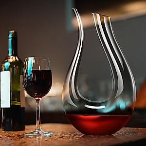 Wine Decanter,Red Wine Carafe,Wine Aerator,100% Hand Blown Lead-free Crystal Glass,Wine Decanters and Carafes,Wine Gift with Luxury Packaging,Wine Accessories (1500ML)
