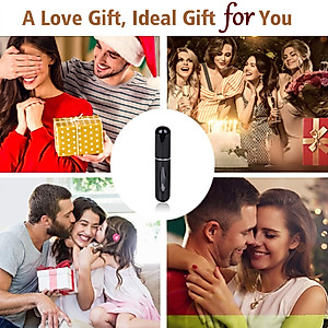 ROSARDEN Travel Mini Perfume Refillable Atomizer, Portable Perfume Spray Container Bottle, Travel Perfume Scent Pump Case Fragrance Empty Spray Bottle for Traveling and Outgoing 5ml (Black)