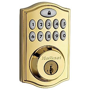 Kwikset 99140-022 SmartCode 914 Z-Wave Plus Deadbolt, Polished Brass