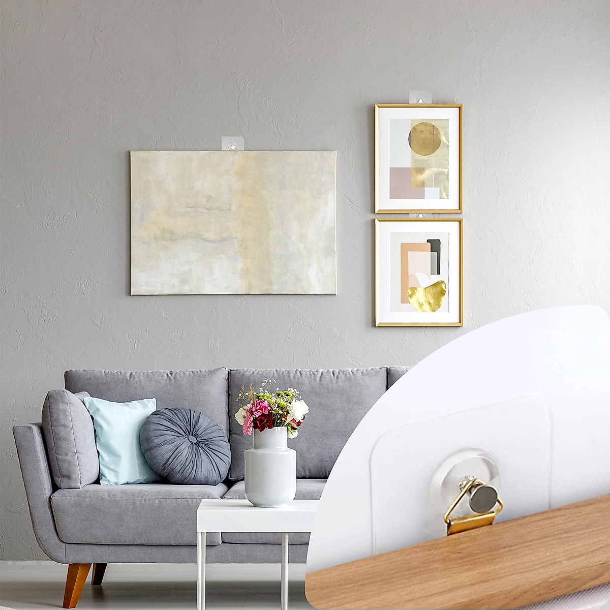 Picture Hangers Without Nails, A Set of 20 Adhesive Wall Hooks,No Damage Wall Hooks for Hanging on Kitchen,Bathroom,Bedroom and Office, Single Wall Hangers Holding up to 13 lbs