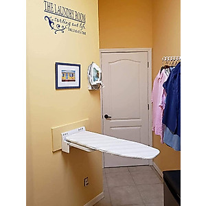 uyoyous Wall Mounted Ironing Board 37 x 13 Inch Foldable Ironing Boards with Heat Resistant Cover 180° Rotation Space-Saving Ironing Boards with English Manual