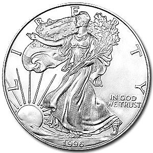 1996 Silver American Eagles - Brilliant Uncirculated - KEY DATE!