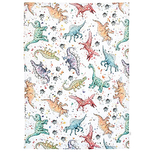 Jaxson's World Watercolor Dinosaur Theme Minky Blanket | Unique Baby Gift