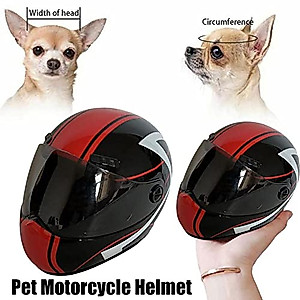 baise Pet Helmet, Pet Motorcycle Helmet Cat Dog Puppy Mini Helmets,Outdoor Mini Head Protecting Safe Hat, Motorcycle Helmet Decorative, Pet Photo Props Accessorie, red