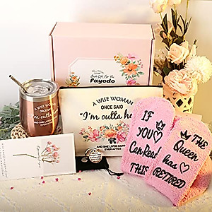 Mothers Day Gifts For Mom, Retirement Gifts Wine Funny Presents Box for Grandma Aunt Women 2023, 6 Pcs Unique Humorous Socks Female Wine Glasses Keychain for Teachers Mother Retiring Friends Coworker
