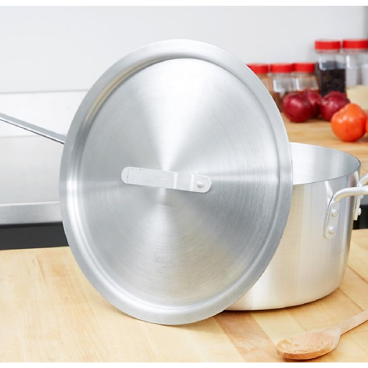 Soro Essentials- 10 qt. Aluminum Tapered Sauce Pan Lid 1.5 mm Thickness- Multipurpose Cooking Sauce Pan Cover for Boiling Soup Sauce Pan Lid Cookware for Home Restaurant Kitchen