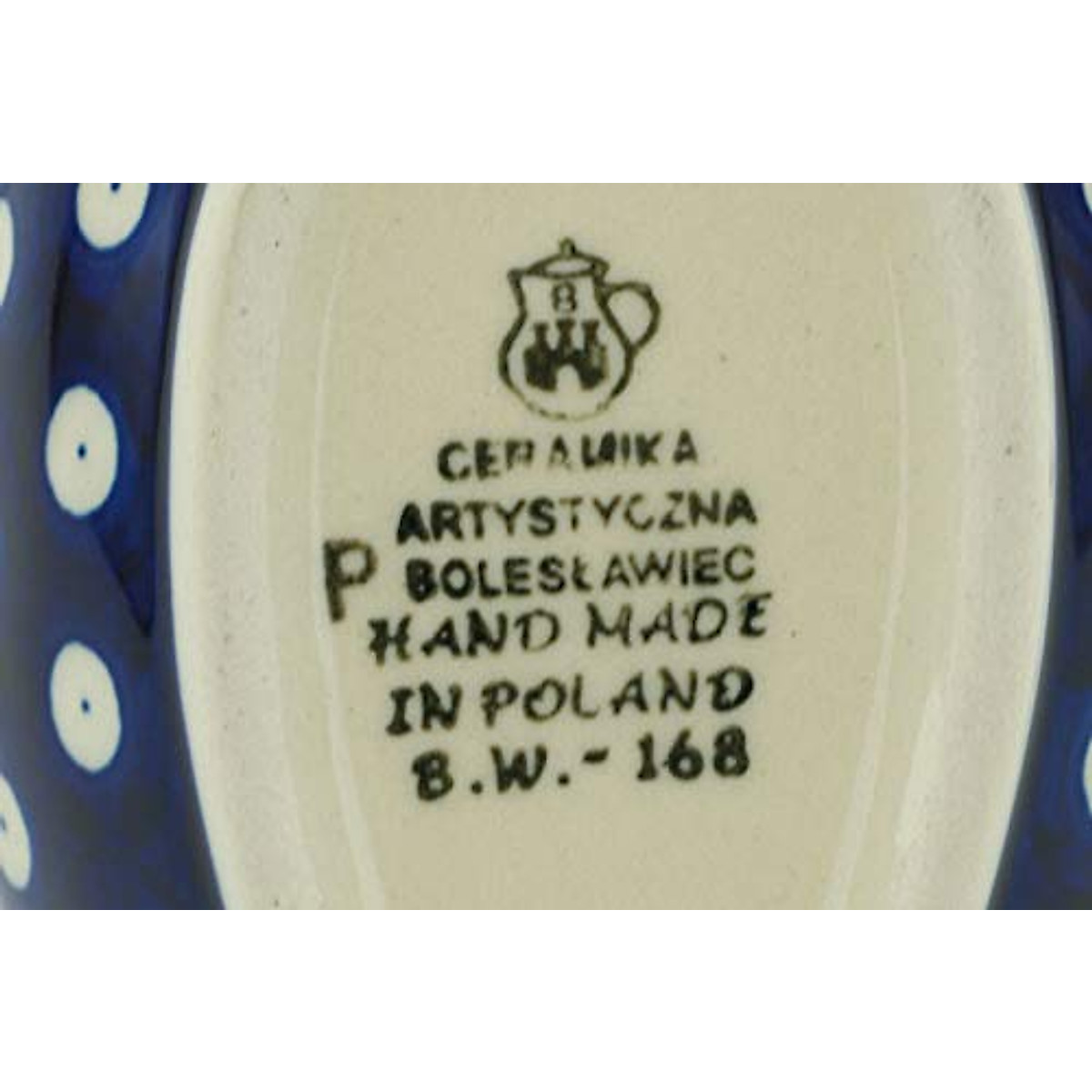 Polish Pottery 4¾-inch Spoon Rest made by Ceramika Artystyczna (Bleeding Heart Peacock Theme) + Certificate of Authenticity