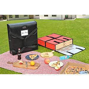 New Star Foodservice 50073 Insulated Pizza Delivery Bag, 18" by 18" by 5", Red