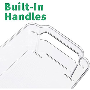 Refrigerator Organizer Bins, CaptainFive 4 Packs (2 Large/2 Middle) Fridge Organizer Bins, Stackable BPA-Free Pantry Organizer Storage for Freezer Kitchen Cabinet