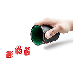 Brybelly Felt-Lined Synthetic Leather Dice Cup 4x3x3 in