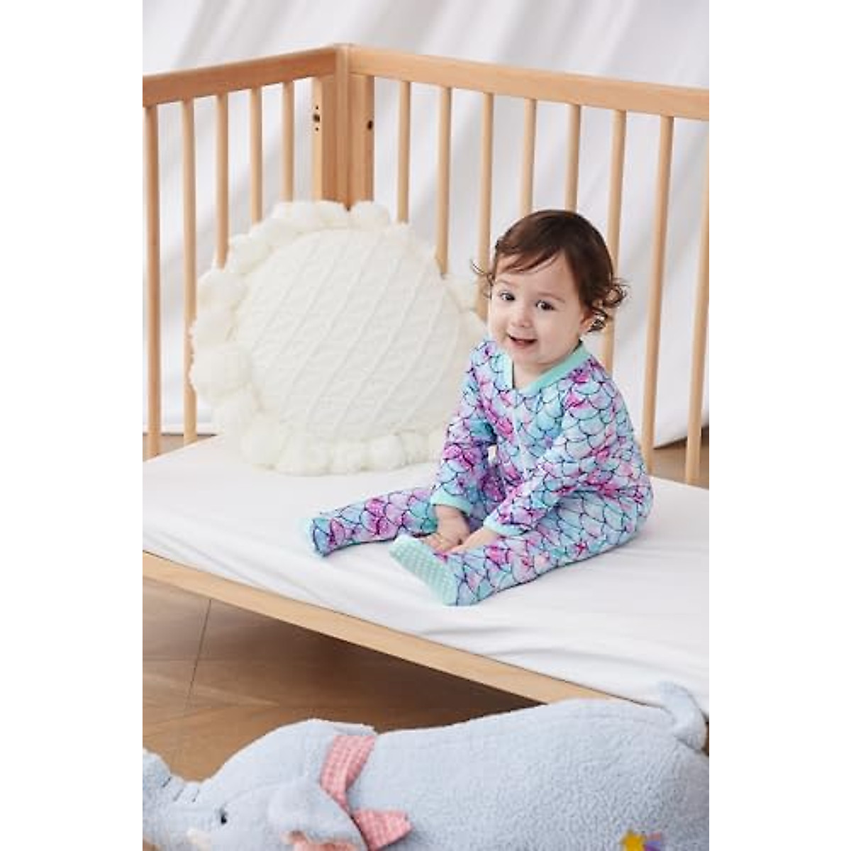 UNIFACO Baby Girl Sleepers Footed Pajamas 0-3 Months Infant One Piece Footie Romper Toddler Mermaid Outfit