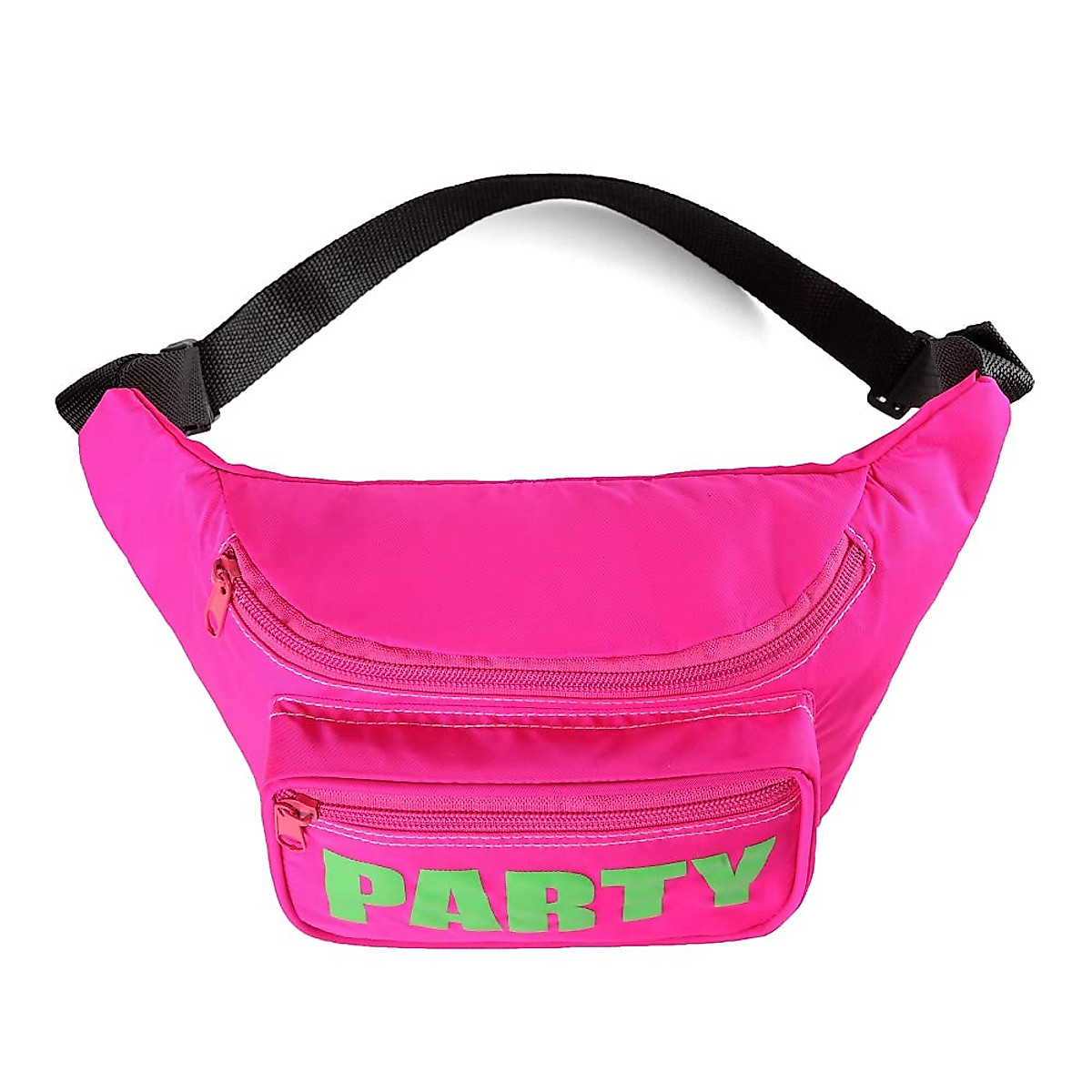 MIAIULIA 80s Neon Waist Fanny Pack for 80s Costumes,Festival Travel Party (onesize, Pink Party)