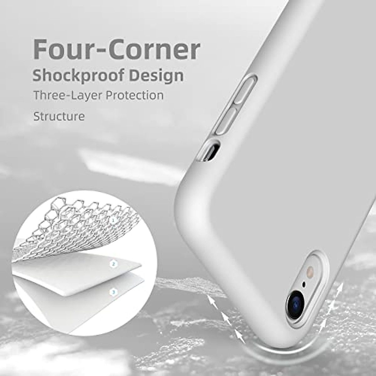 K TOMOTO Compatible with iPhone XR Case 6.1 Inch, [Silky and Soft Touch] Premium Liquid Silicone Gel Rubber Full Body Drop Protection Phone Cover with Microfiber Lining, White