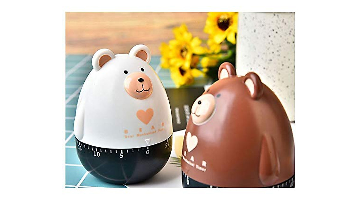 Cute Cartoon Bear Kitchen Timer - 60 Minutes Mechanical