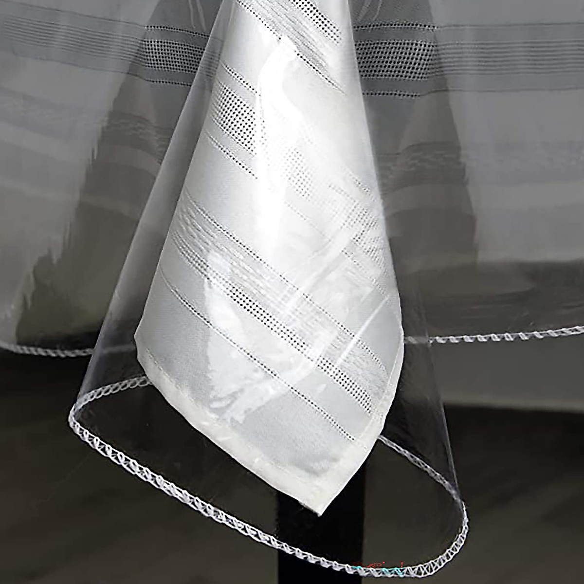 FeelingWarm Clear Table Protector Clear Tablecloth Cover Transparent Plastic Vinyl Kitchen Waterproof Protector 54 x 72 Inch, Rectangle