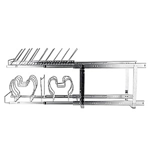 VEVOR Pan and Pot Rack, 2-Tier Expandable Pull Out Under Cabinet Organizer, 12"W, Carbon Steel, Double Tier