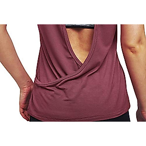 Mippo Workout Tank Tops for Women Cute Open Back Workout Tops Yoga Tops Athletic Workout Shirts Muscle Tanks Tennis Shirts Backless Tops for Women Magenta M