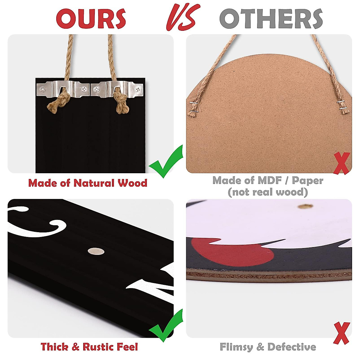 Interchangeable Holiday Mini Welcome Door Sign Wooden Indoor Outdoor Hanger with 15 Pcs Seasonal Replaceable Ornaments Rustic Farmhouse Porch Sign Home Decoration Ideas Black